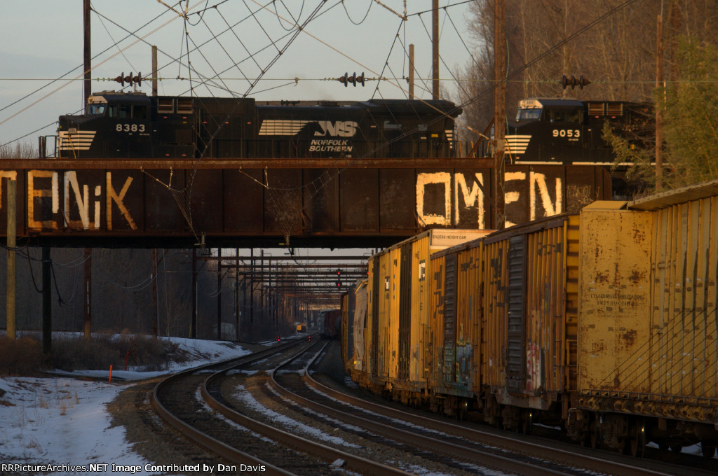NS C40-8W 8383 on 24K as it passes over Q409-30